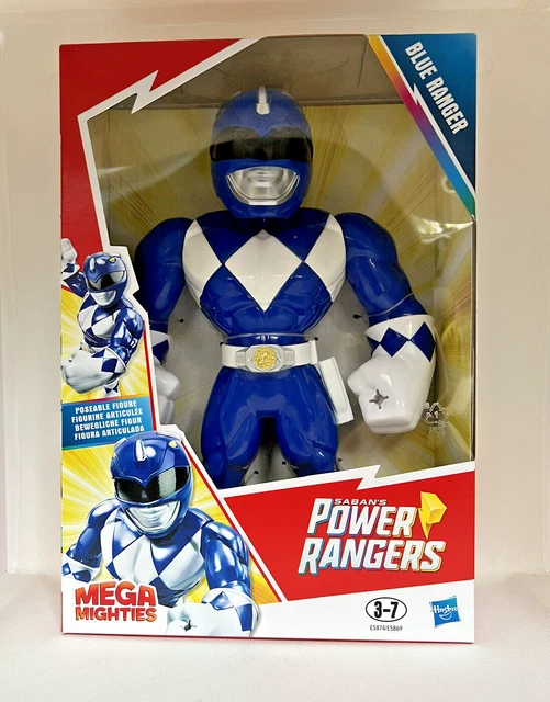 POWER RANGERS BLUE Ranger Playskool Heroes Mega Mighties 10-inch Figure ...
