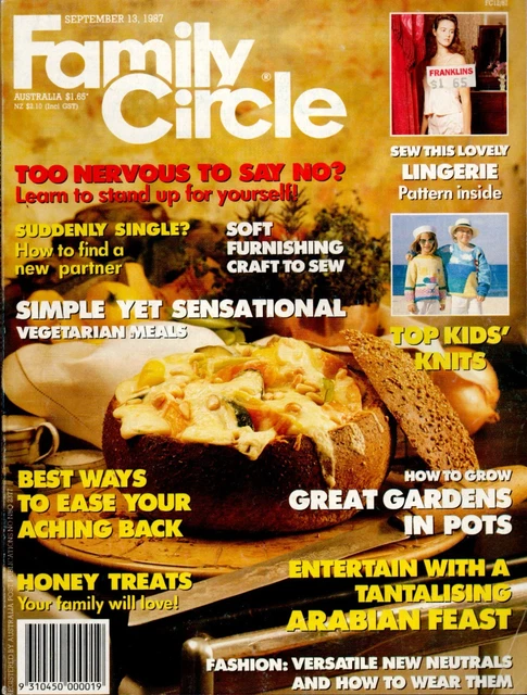 FAMILY CIRCLE - September 13, 1987 - 1980s Australian home/cookery ...