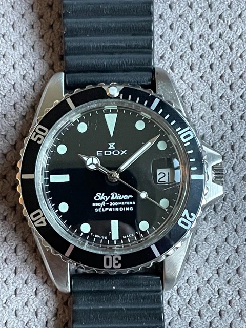EDOX SKY DIVER Vintage Plongeur Automatique ORIGINAL 70 !!!!! SWISS ETA ...