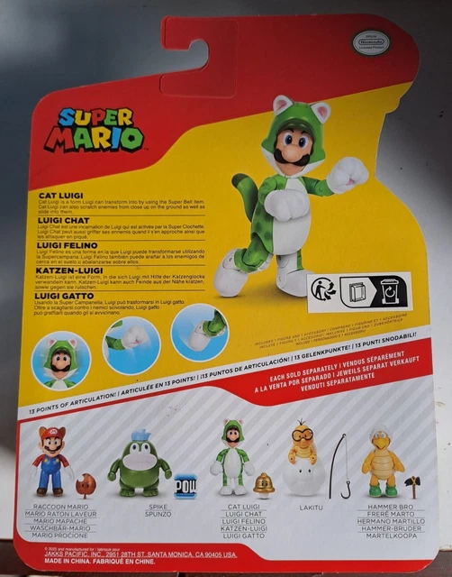 FIGURINE NINTENDO LUIGI Chat Super Mario Bros action figure peach ...