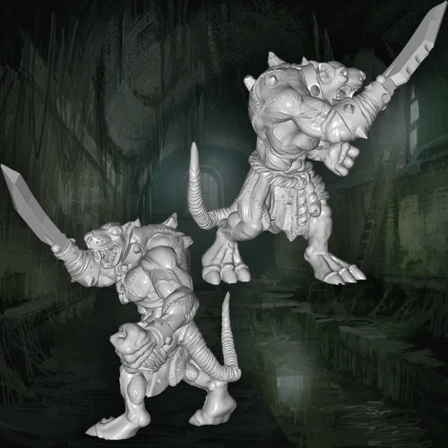 RAT OGRE DND Wargame Miniature 28mm Scale Skaven Rat Ogor Proxy £7.99 ...