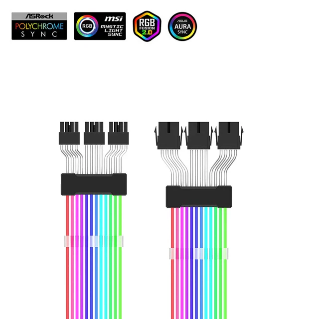 5v 3pin Argb Aura Sync Extension Cable Atx 24pin 8pin 62pin Motherboard Cord 3625 Picclick Ca 