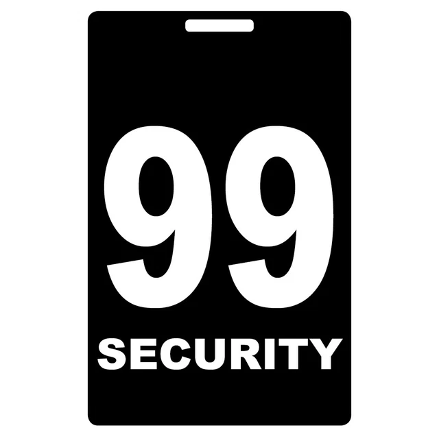 SECURITY CARD NUMBER PVC Black Guard Crowd Controller Tag ID Plastic ...