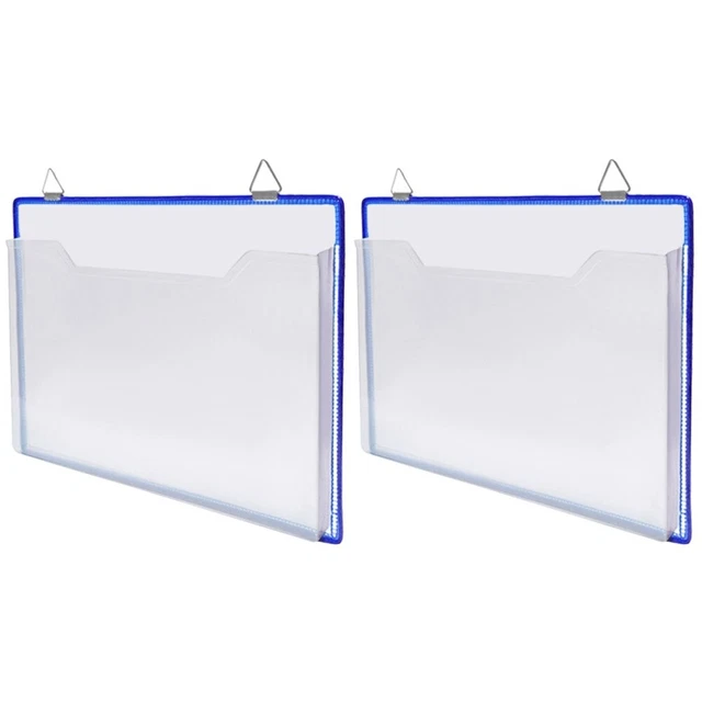 2X PLASTIC FILE Pockets Coupon Folder Organizer A4 Hanging File Folders ...