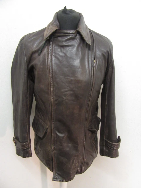 VINTAGE WW2 GERMAN Leather Motorcycle Dispatch Riders Jacket Size M £99 ...