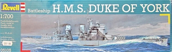 REVELL 1/700 SCALE H.M.S. Duke of York Model Kit £8.50 - PicClick UK