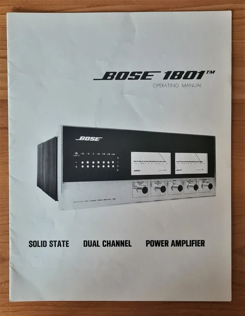 MANUALE ISTRUZIONI ORIGINALE per amplificatore bose 1801 operating ...