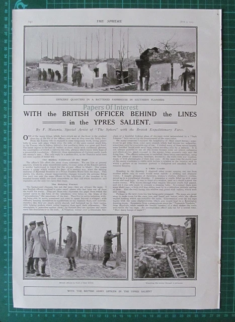BRITISH OFFICERS YPRES Salient Matania World War One WW1 -1915 ...