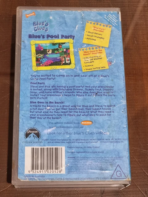 BLUE'S CLUES BLUE'S Pool Party VHS Video Tape PAL 2001 Nickelodeon £18. ...