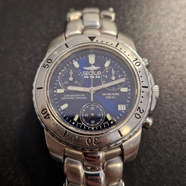OROLOGIO SECTOR 550 Cronografo 2653980035 Quarzo ETA G10.711 Zaffiro ...