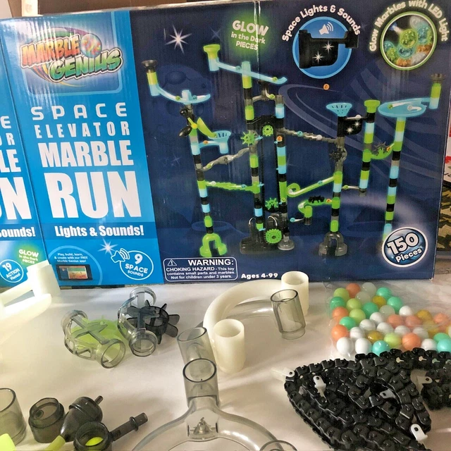 SPACE ELEVATOR MARBLE Run Glass Glow Marbles 150 pieces COMPLETE SET ...