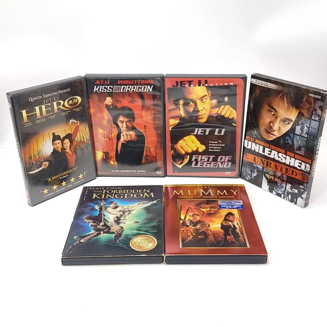 LOT DE 6 DVD Jet Li. Hero, Unleashed, Fist of Legend, The Mummy, etc ...