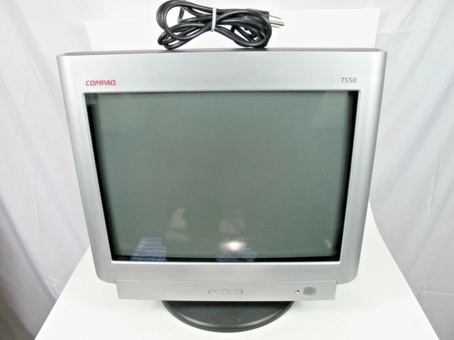 COMPAQ 7550 CRT VGA Computer Monitor 16" Screen Retro PC Gaming Tested ...