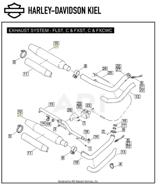 HARLEY-DAVIDSON ROCKER C FXCWC 08-11 Endschalldämpfer Exhaust E-Nr ...