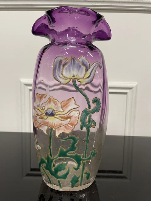 LEGRAS - VASE En Verre émaillé Décor Fleur Art Nouveau EUR 280,00 - PicClick FR