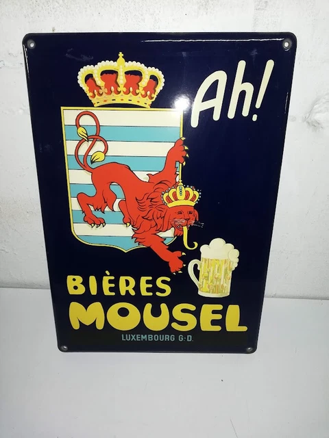EMAILSCHILD LUXEMBURG BIERES Mousel Reklameschild Brauereischild ...