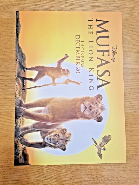 OFFICIAL MUFASA A3 Poster - The Lion King - Uk Cineworld Exclusive £6. ...