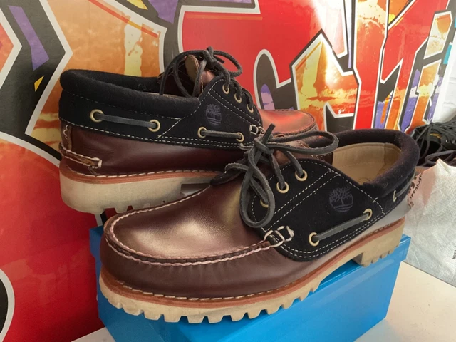 TIMBERLAND CLASSIC 3 Eye Lug burgundy /navy leather/suedeBoat Deck ...