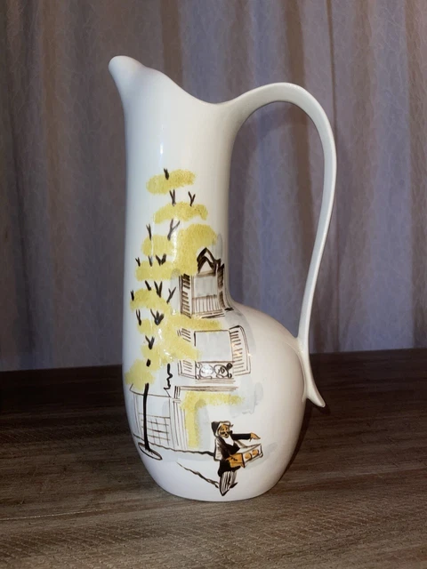 RARE HAND PAINTED Red Wing Pottery Circa 1950s Pitcher Montmartre ...
