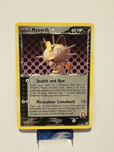 POKÉMON TCG ROCKET'S Meowth EX Team Rocket Returns 46/109 Regular ...