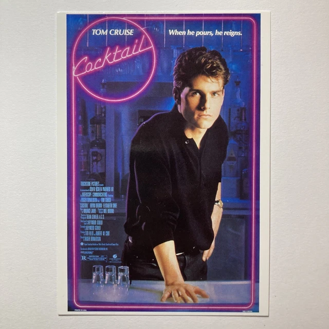 COCKTAIL 1988 TOM Cruise Rare 1980s Movie Poster Postcard Film ...