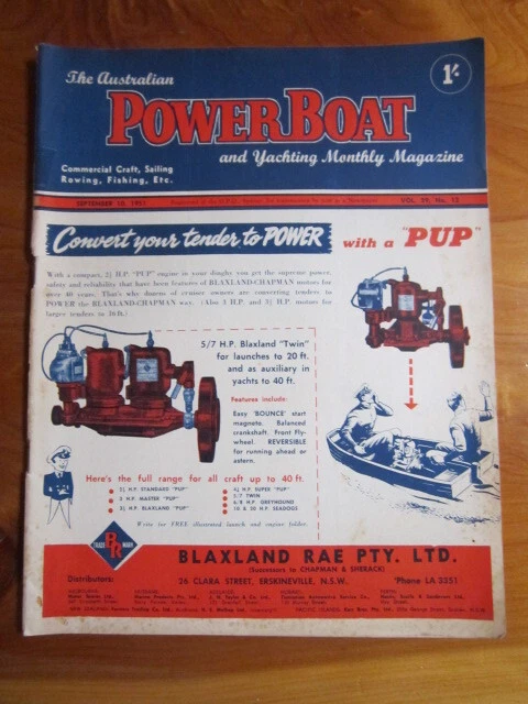 MAGAZINE THE AUSTRALIAN Power Boat And Yachting 1951 Great ***Must See ...