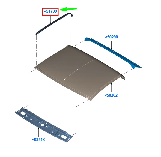 FORD RANGER T6 MK1 Roof Side Drip Rail Left 1729165 AB39-2551701-CB NEW ...