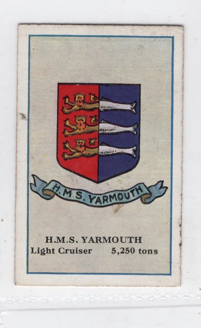 SNIDERS AUSTRALIAN CRESTS of British Warships 1915 HMS Yarmouth EUR 3 ...