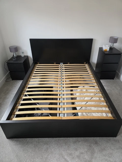 IKEA MALM STANDARD King size bed frame in black. Very good condition £ ...