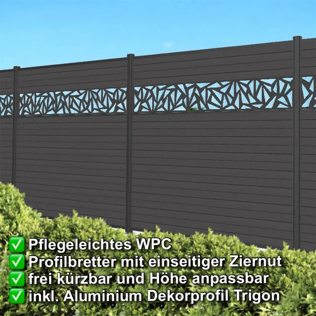 WPC SICHTSCHUTZ ZAUN Sichtschutz Garten Sichtschutzzaun Garten Zaun ...