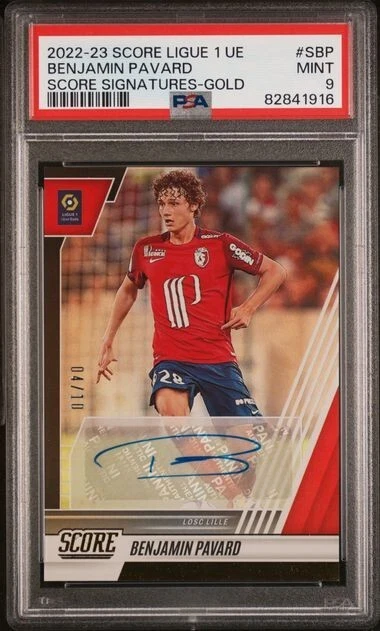 PANINI SCORE LIGUE 1 PSA 9 BENJAMIN PAVARD SIGNATURE 04/10 LOSC LILLE ...