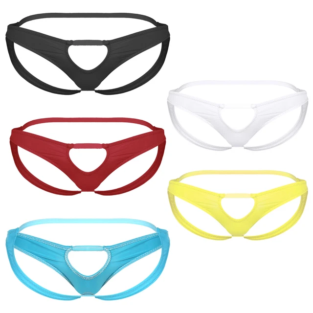 MENS SEXY LOW rise G-string Hollow Out Underwear Breathable Thongs ...