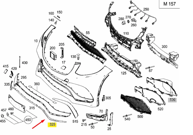 MERCEDES-BENZ GLE C292 AMG Front Bumper Left Molding A2928852500 New ...