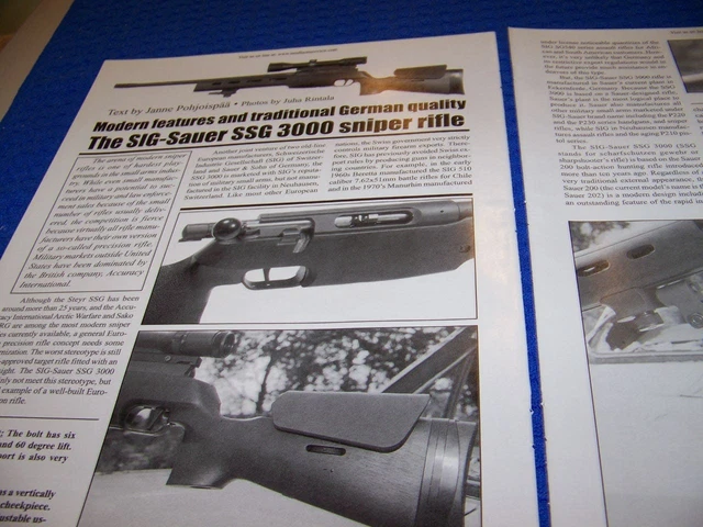 SIG-SAUER SSG 3000 "Sniper Rifle" ..Photos/History/Details (675Pp) £6. ...