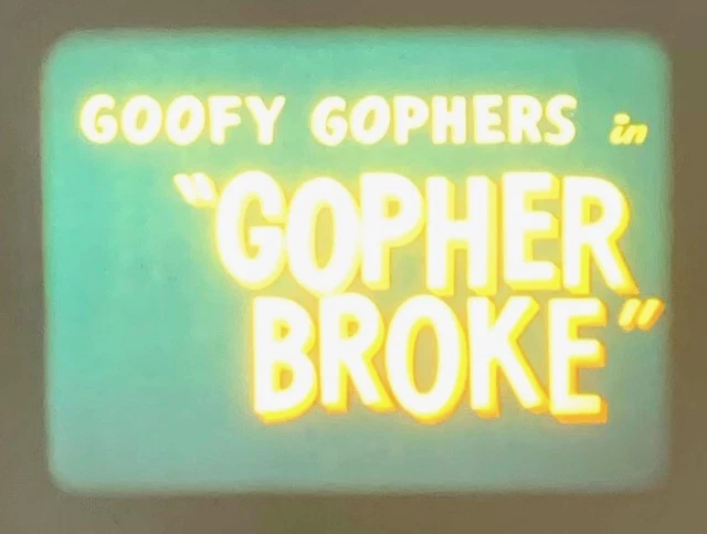WARNER BROTHERS 1958 Cartoon 16Mm Color: Goofy Gophers In "Gopher Broke ...