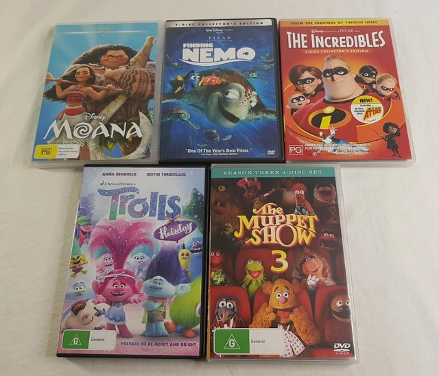 KIDS ANIMATED MOVIE Bundle 5 DVD Set DreamWorks Disney Pixar Muppets ...