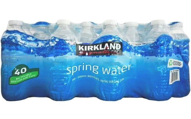 KIRKLAND SIGNATURE NATURAL Spring Water Flip Cap Bottles 40 Pack x ...