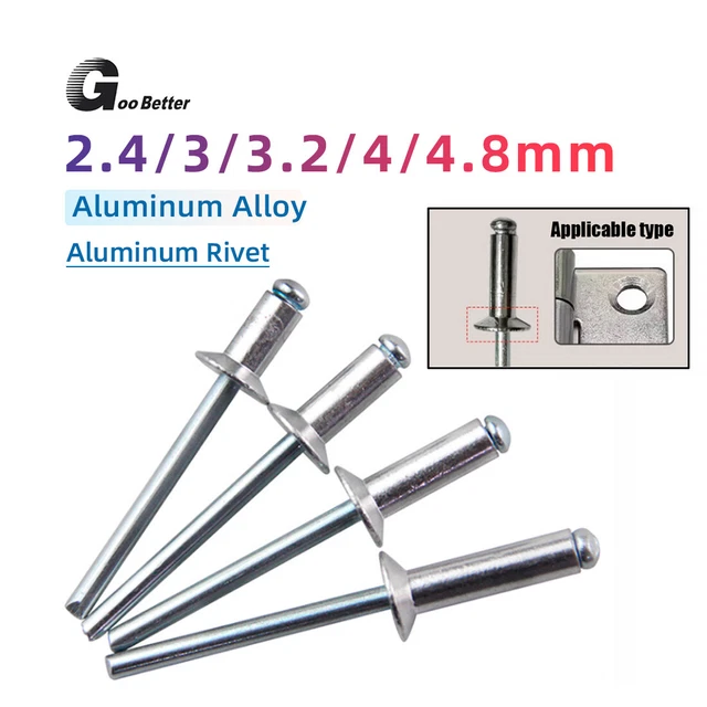 ALUMINUM COUNTERSUNK POP Rivet Open End Blind Rivets 2.4mm 3mm 3.2mm ...
