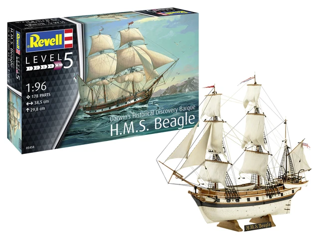 H.M.S. HMS BEAGLE Darwin's Historical Discovery Barque 1:96 Plastic ...