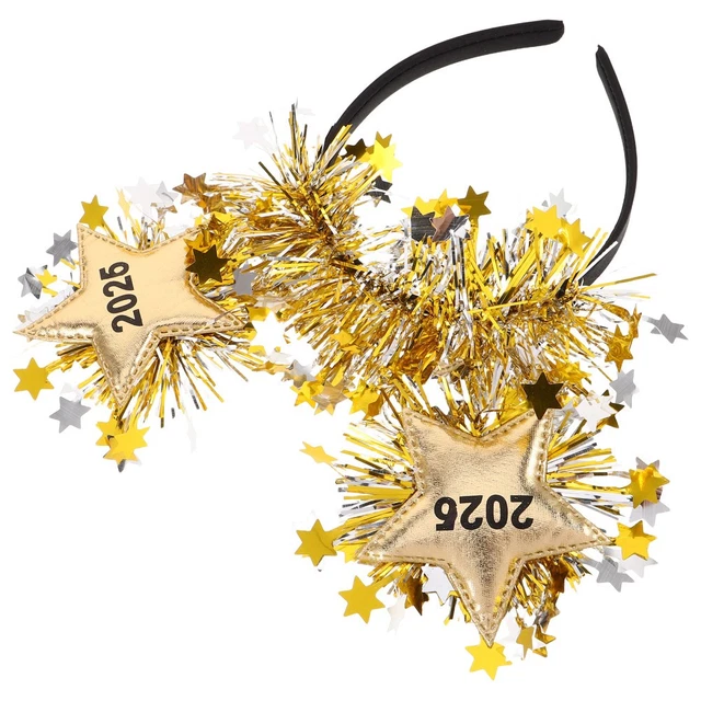 NEW YEAR HEADBANDS 2026: Sparkling Star Tinsel Design - 2026 Number ...