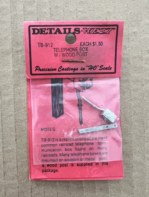 DETAILS WEST TB-912 HO Scale Metal Telephone Box w/Wood Post EUR 2,82 ...