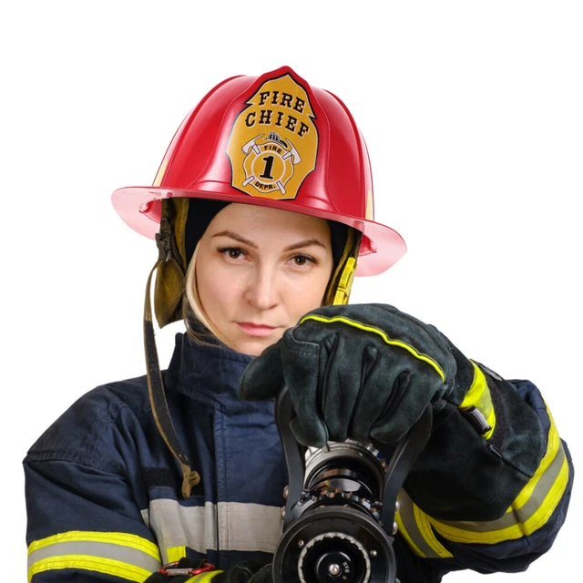 Kid Helmet Kids Fire Chief Hat - Black Plastic Firefighter Helmet ...