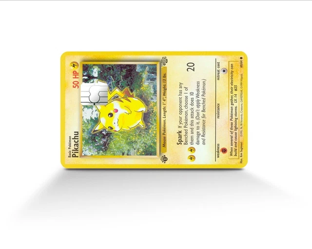 PIKACHU POKEMON CARD Skin | Meme | Credit Card Sticker | Credit Card ...