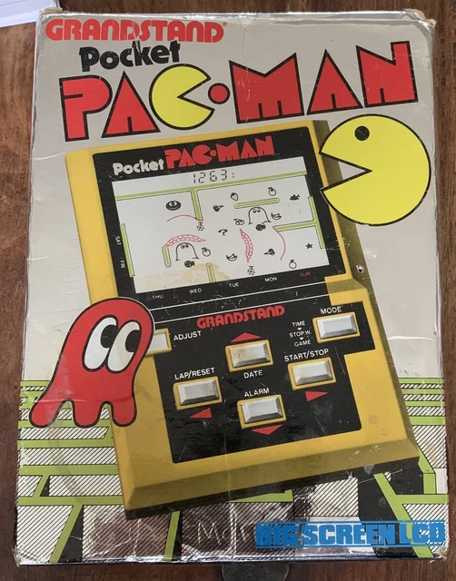 ORIGINAL BOXED GRANDSTAND Pocket PAC MAN 1983 Electronic Game £100.00 ...