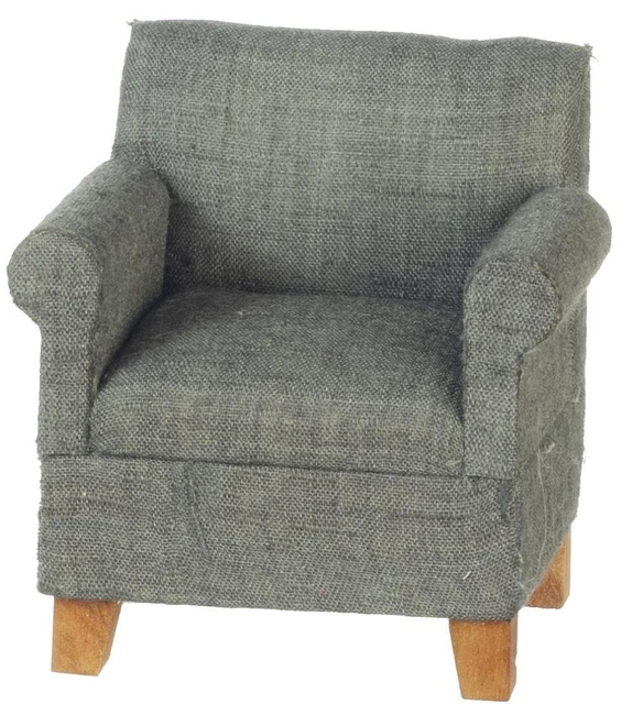 FAUTEUIL DE MAISON De Poupée Moderne En Tissu Gris 1:12 Échelle EUR 23,22 - PicClick FR