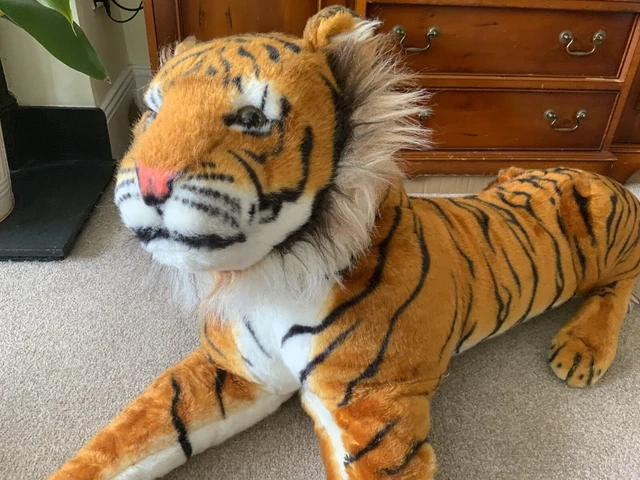 LARGE TIGER LIFE size Giant Lying Soft Toy Plush 150cm Realistic Bengal ...
