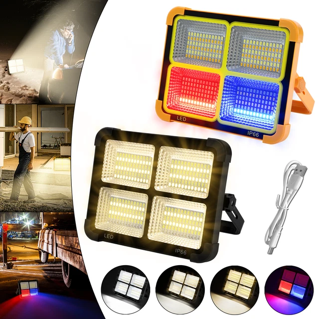 LED BATTERY FLOOD spotlight construction spotlight solar work light ...