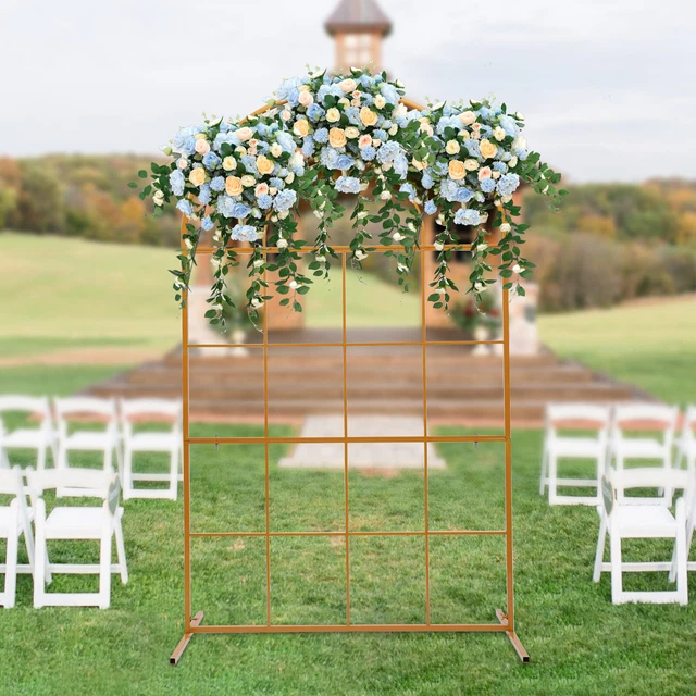 GOLD METAL WEDDING Arch Backdrop Stand 6.6ft Garden Holder Rack Arch ...