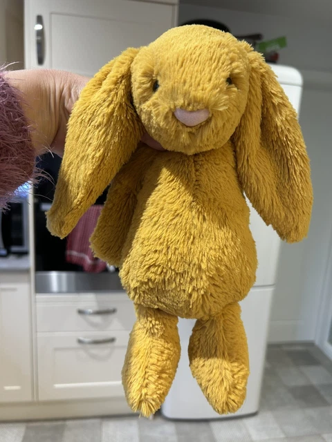 JELLYCAT MEDIUM BASHFUL Saffron Yellow Bunny Rabbit - Retired Rare £83. ...