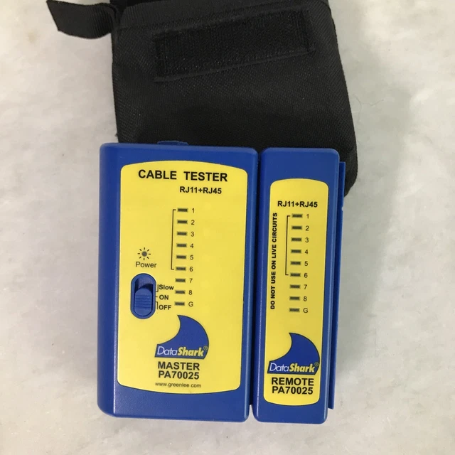 DATA SHARK CABLE Tester RJ11 + RJ45 Master & Remote PA70025 Pre-Owned ...